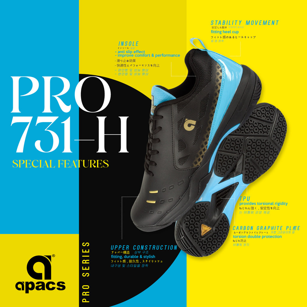 Apacs Pro 731 Shoe - Black/Blue – Yehlex