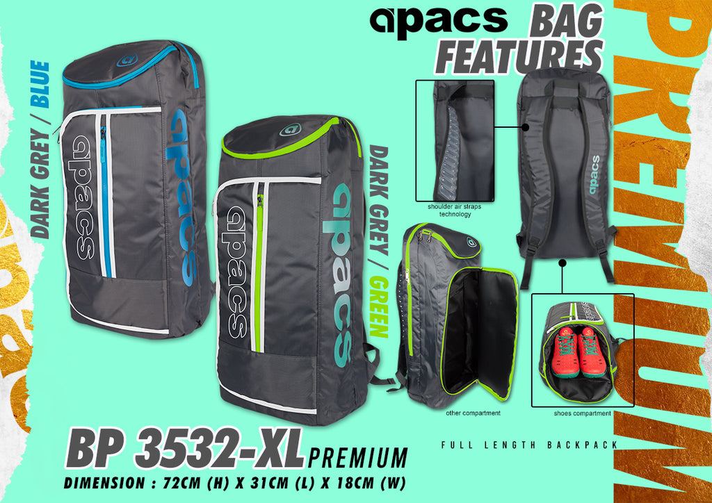 Apacs Backpack Bag - BP-3532-XL Dark Grey/Green – Yehlex