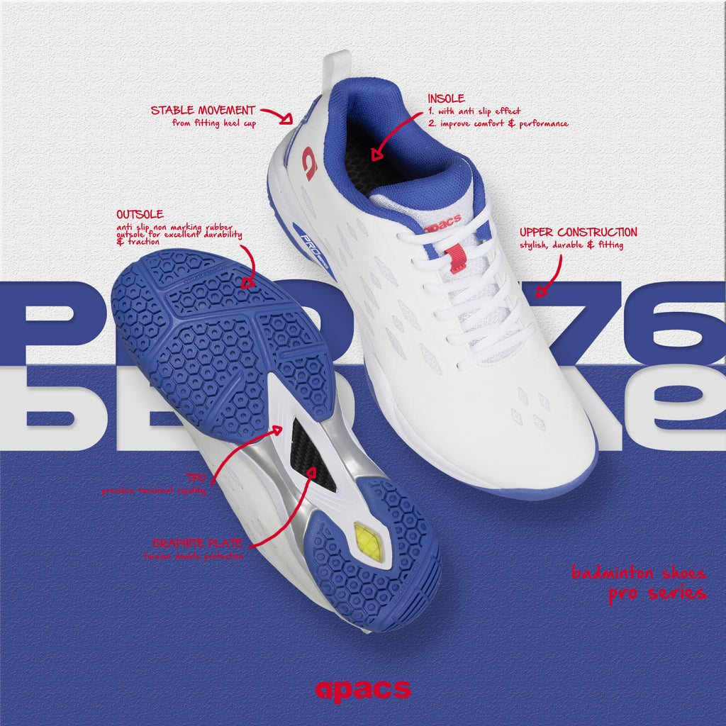 Apacs Pro 776 Shoe - White/Blue – Yehlex